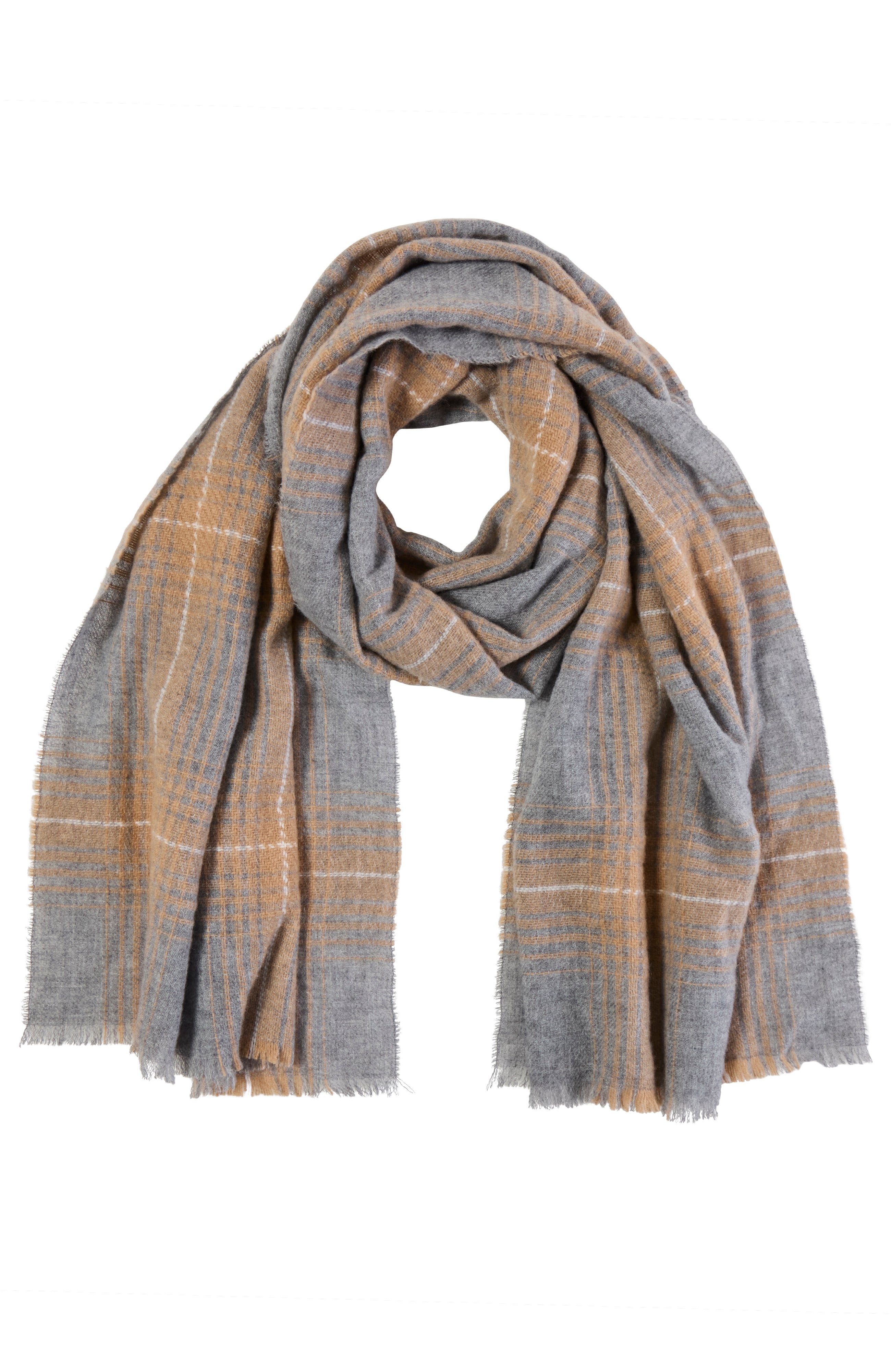 Exploded Plaid Cashmere Scarf for Men | Amicale Cashmere