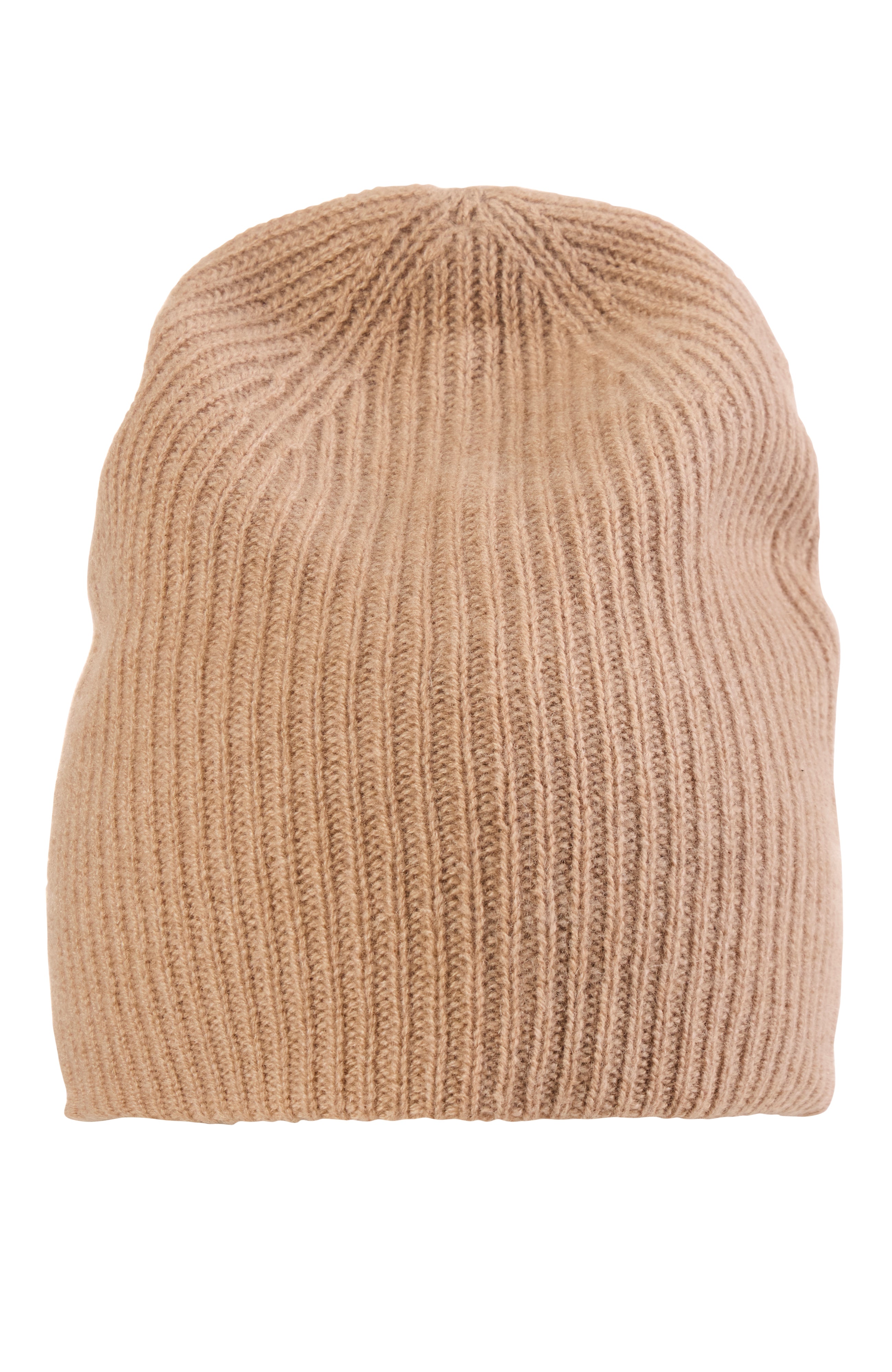 Double Layer Rib Knit Cashmere Slouchy Hat for Winter | Amicale Cashmere